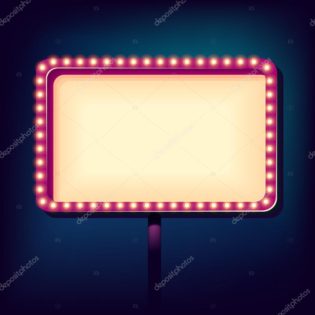 Night retro sign with lights — Stock Photo © Sabelskaya #106331246