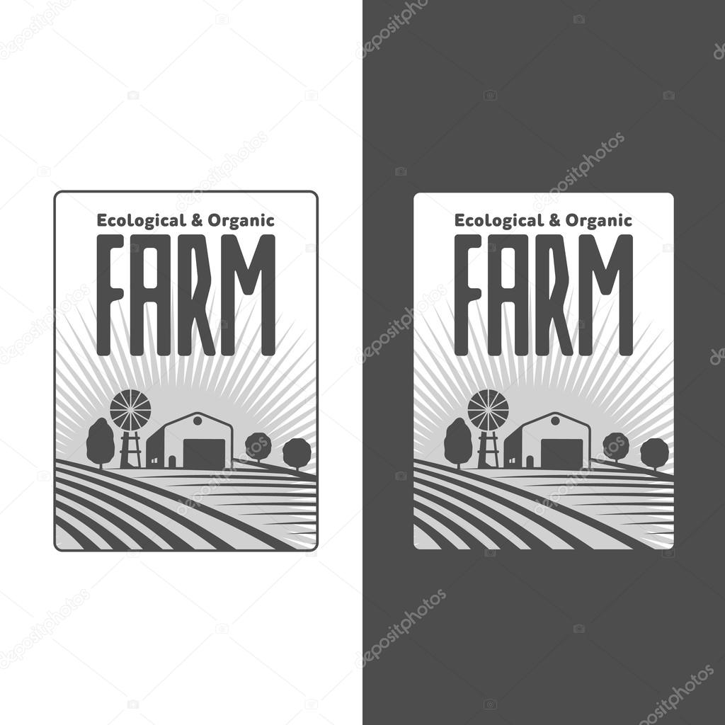 Farmers with fields badges Stock Vector Image by ©Sabelskaya #108683032