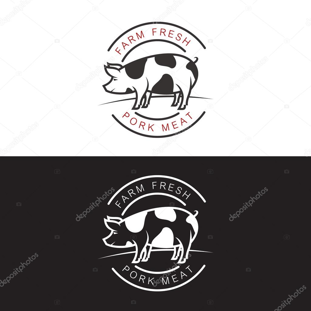 Set of logos with a pig Stock Vector by ©Sabelskaya 114803836
