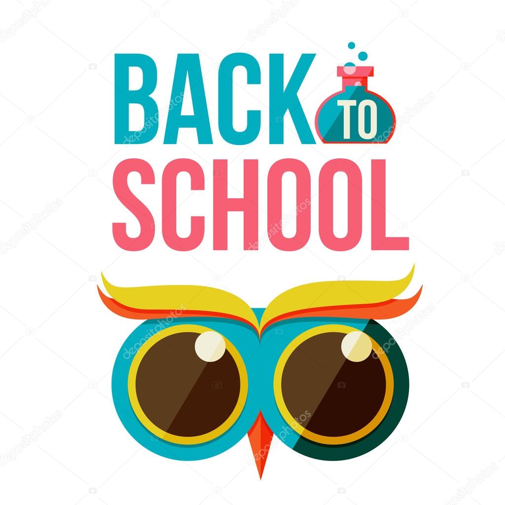 Back to school poster with owl head Stock Illustration by ©Sabelskaya ...