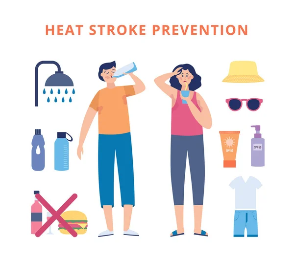 Heat stroke infographic Vector Art Stock Images | Depositphotos