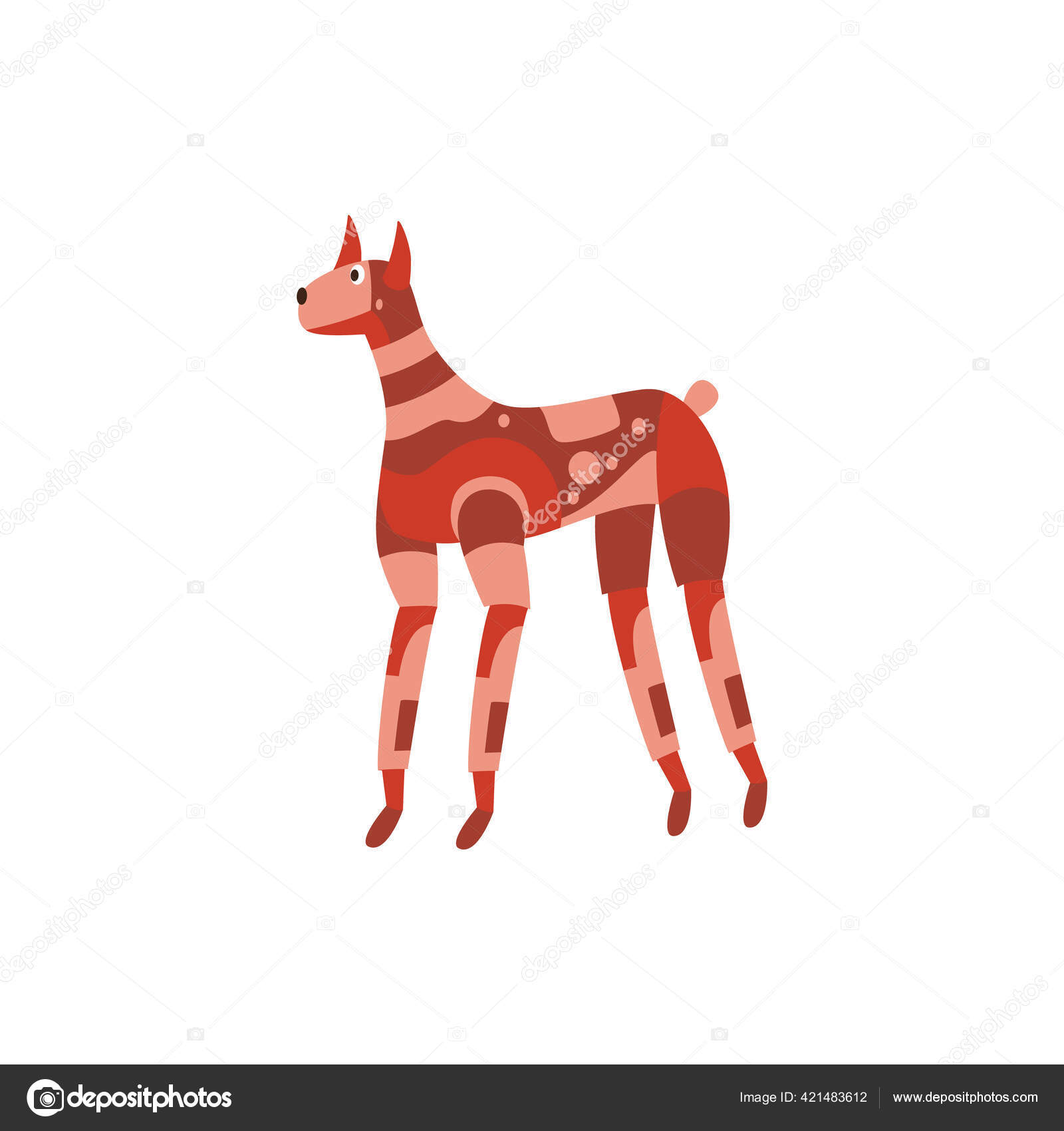 Electronic robot dog cartoon character, flat vector illustration ...