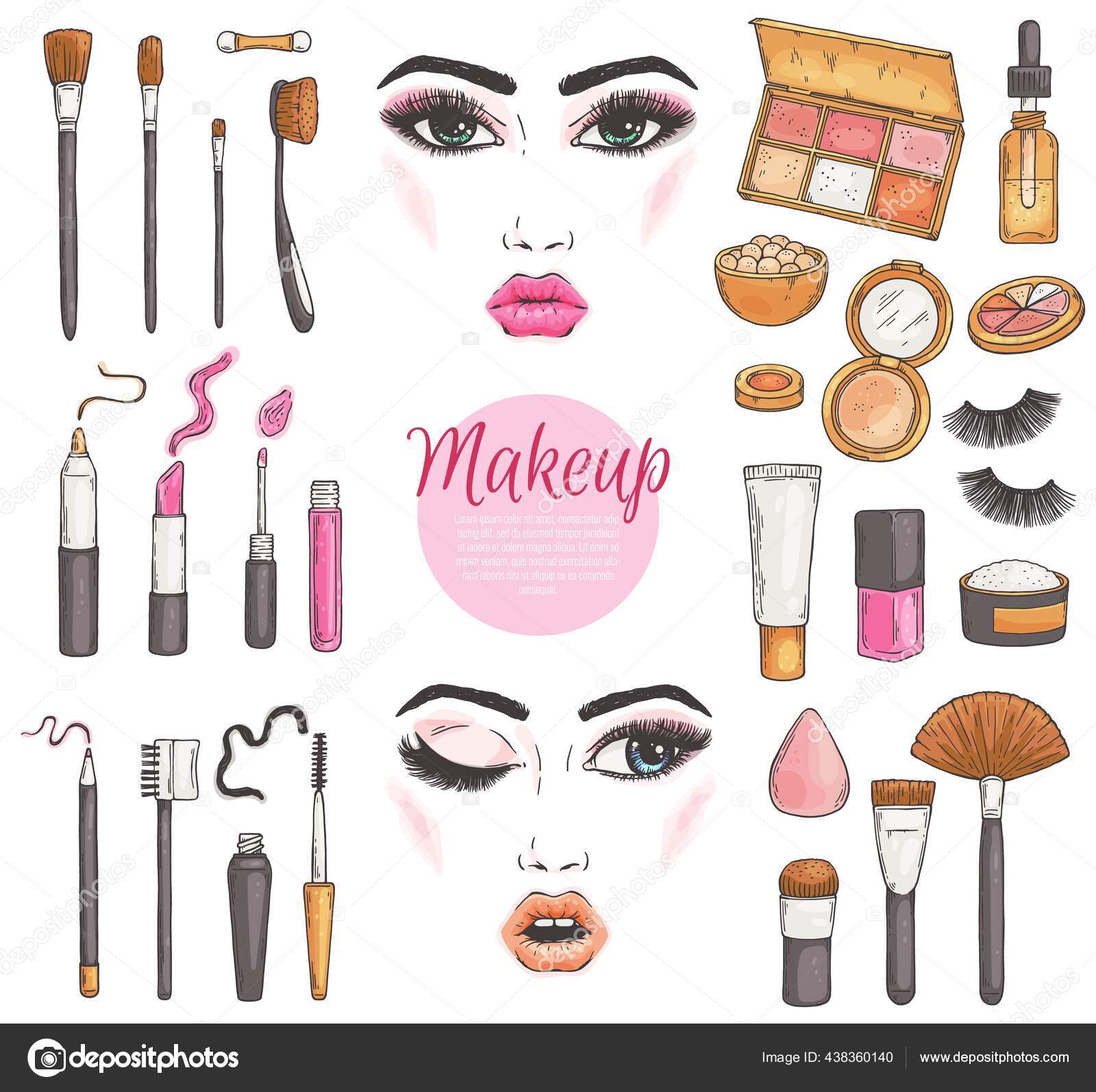 Makeup Face Sketches Photo Brushes | Saubhaya Makeup