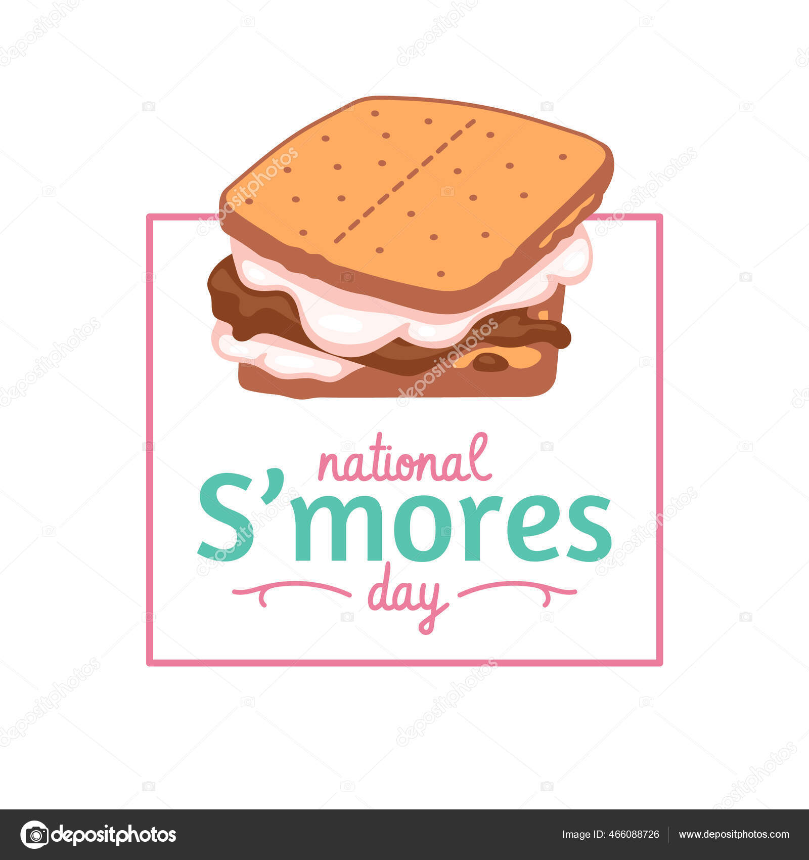 Banner de día nacional Smores o plantilla de póster, ilustración ...