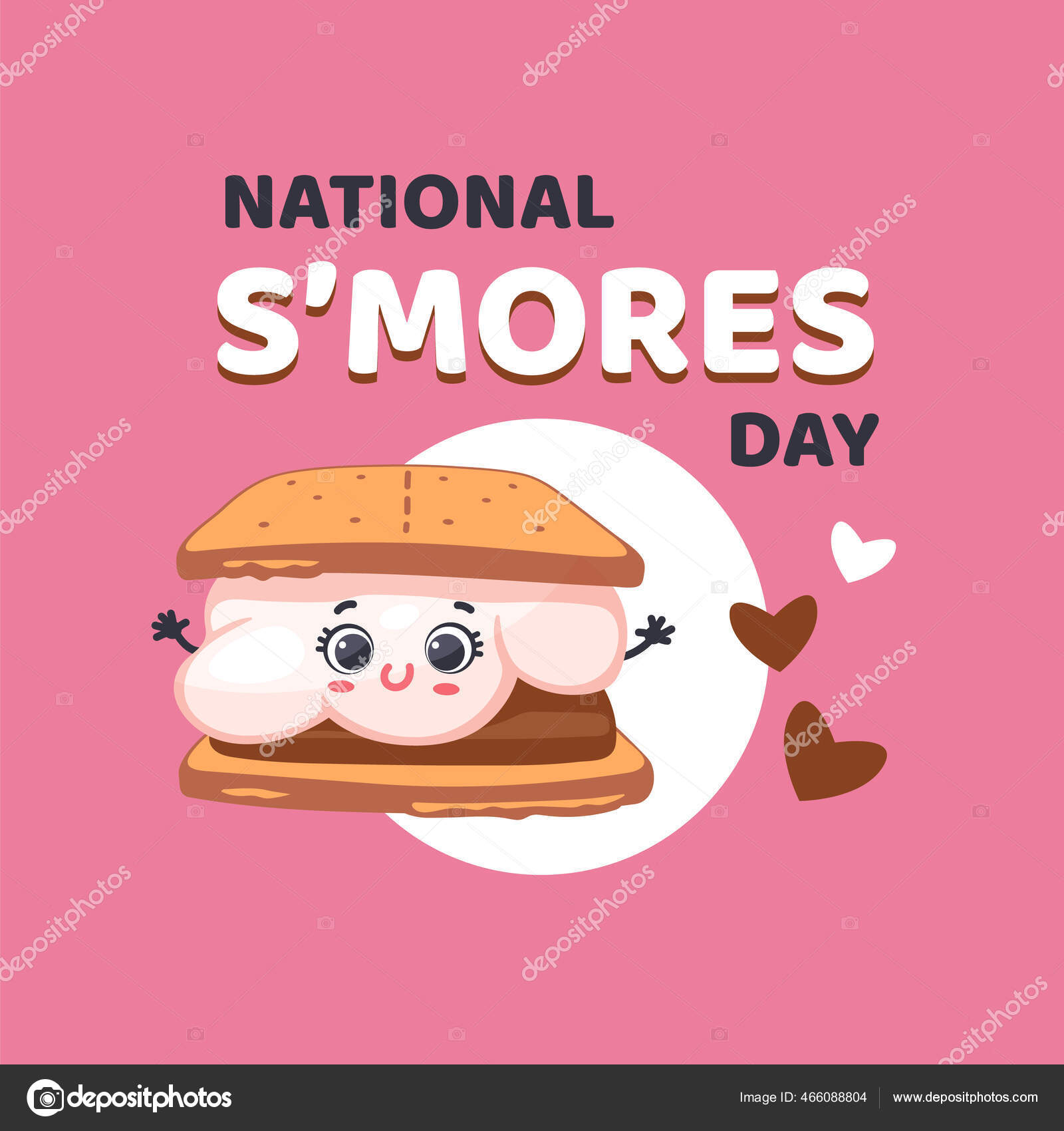 National Smores day poster or banner design, cartoon vector ...