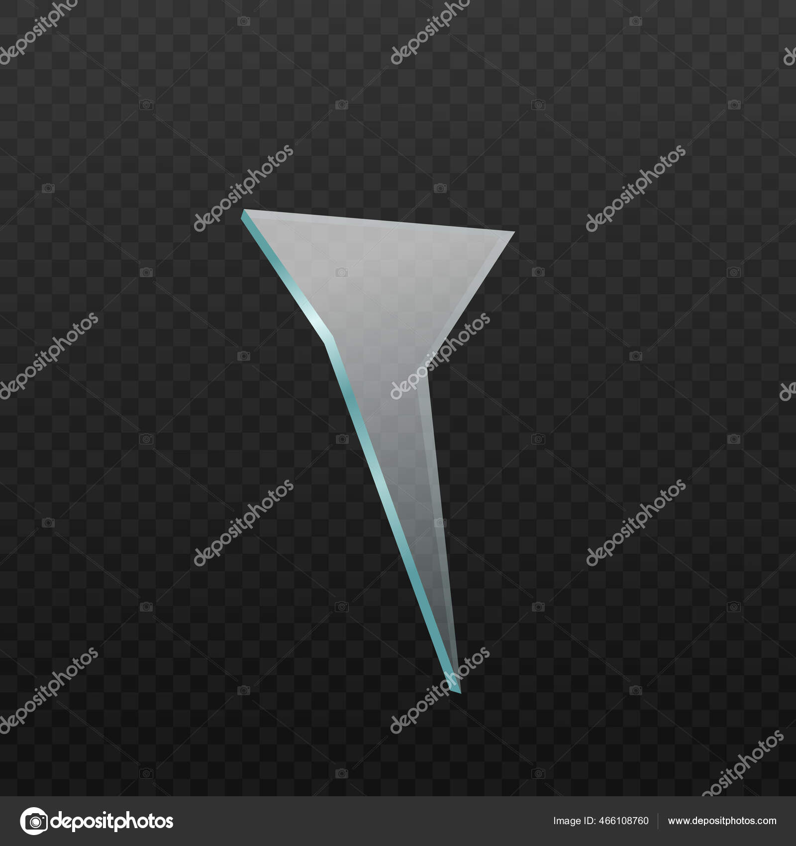 Transparent sharp broken glass or plastic shard a realistic vector ...