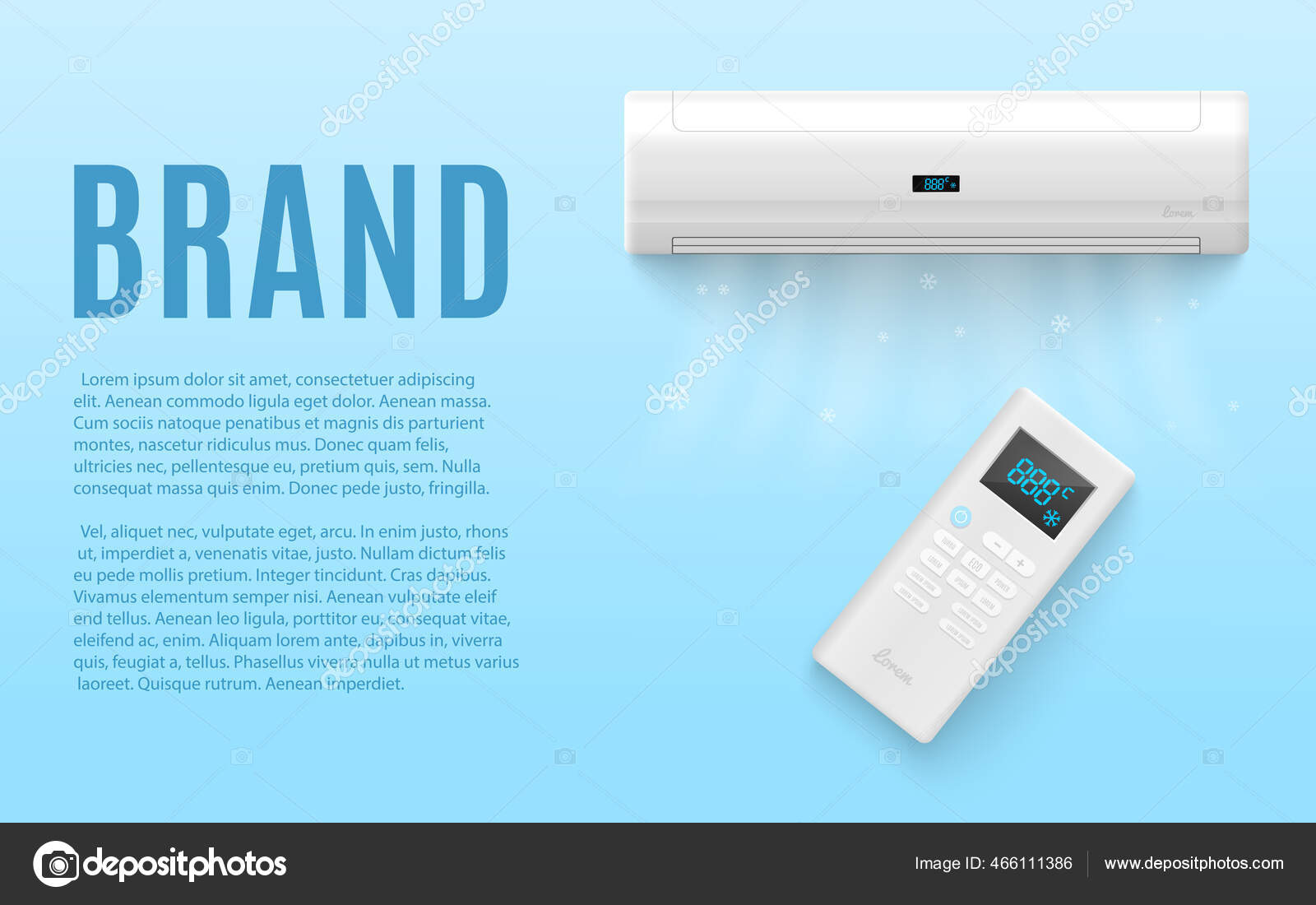 Mockup banner with air conditioning system, realistic vector ...