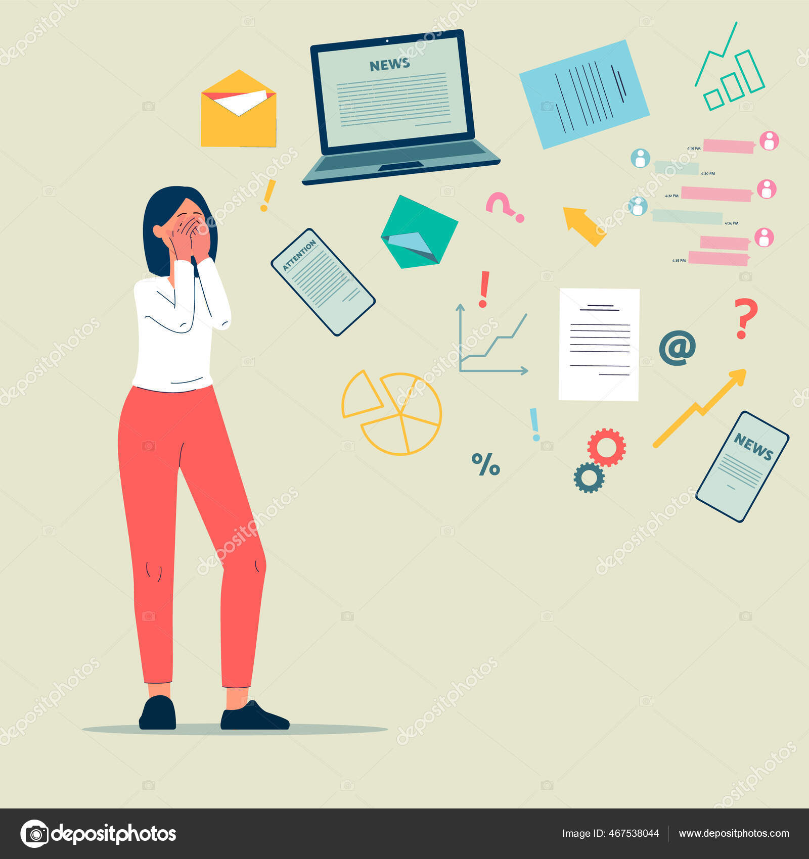 Email Overload Cartoon