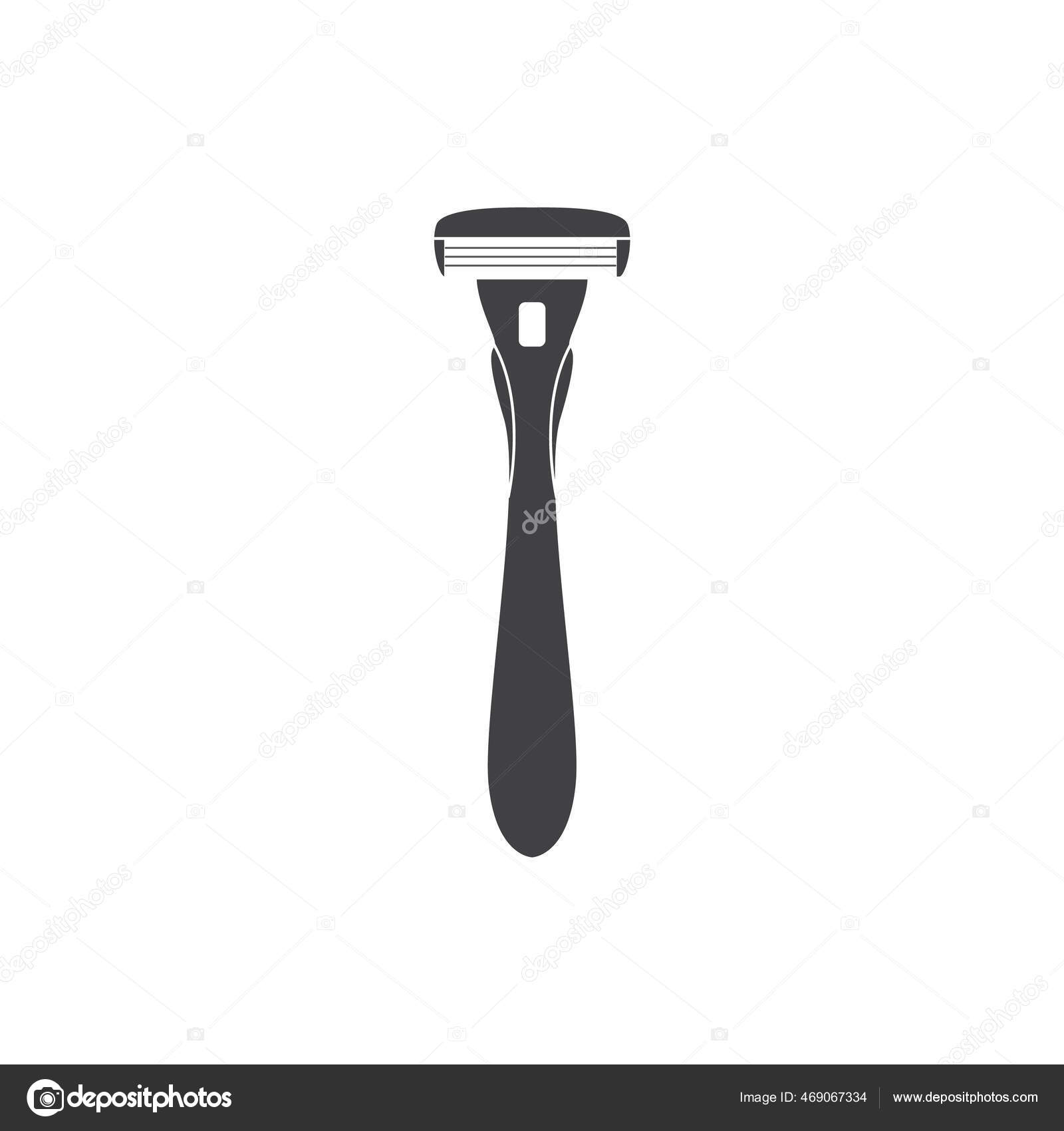 Black minimalist style symbol of safety razor vector illustration ...
