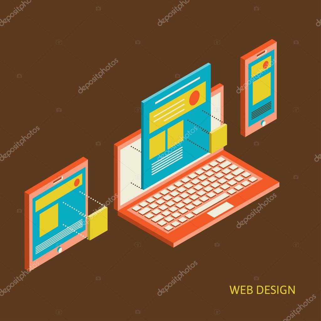 Mobile and desktop website design development process Stock Vector by ...