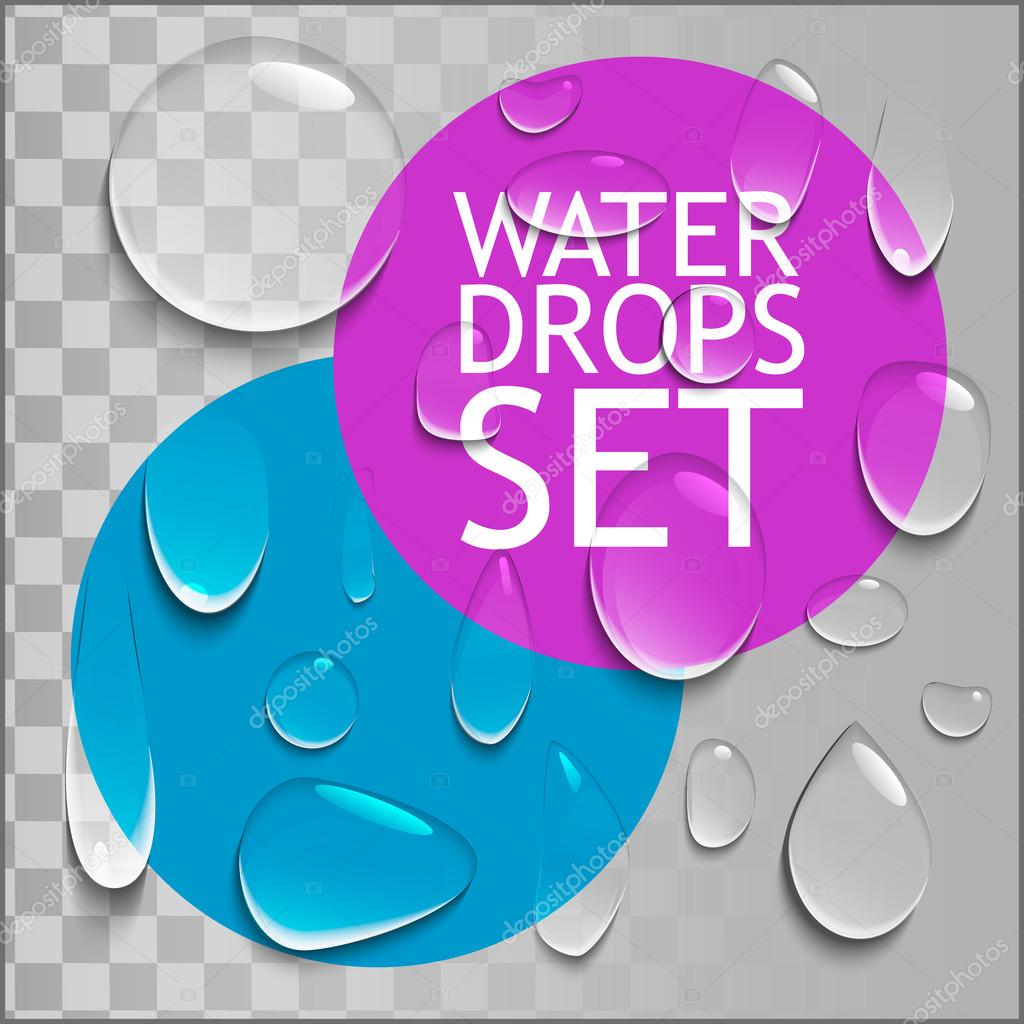 Pure Water Drops Set Stock Vector by ©Sabelskaya 76336047
