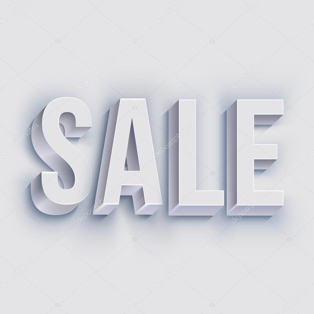 Volumétrico blanco Venta de letras Vector de stock #92364322 de ©Sabelskaya