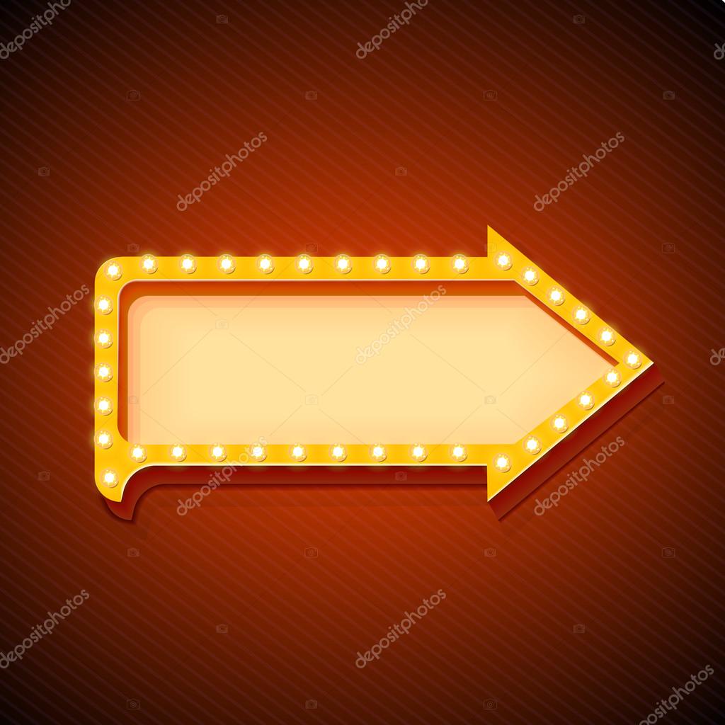 Volume retro arrow with lights — Stock Photo © Sabelskaya #92705990