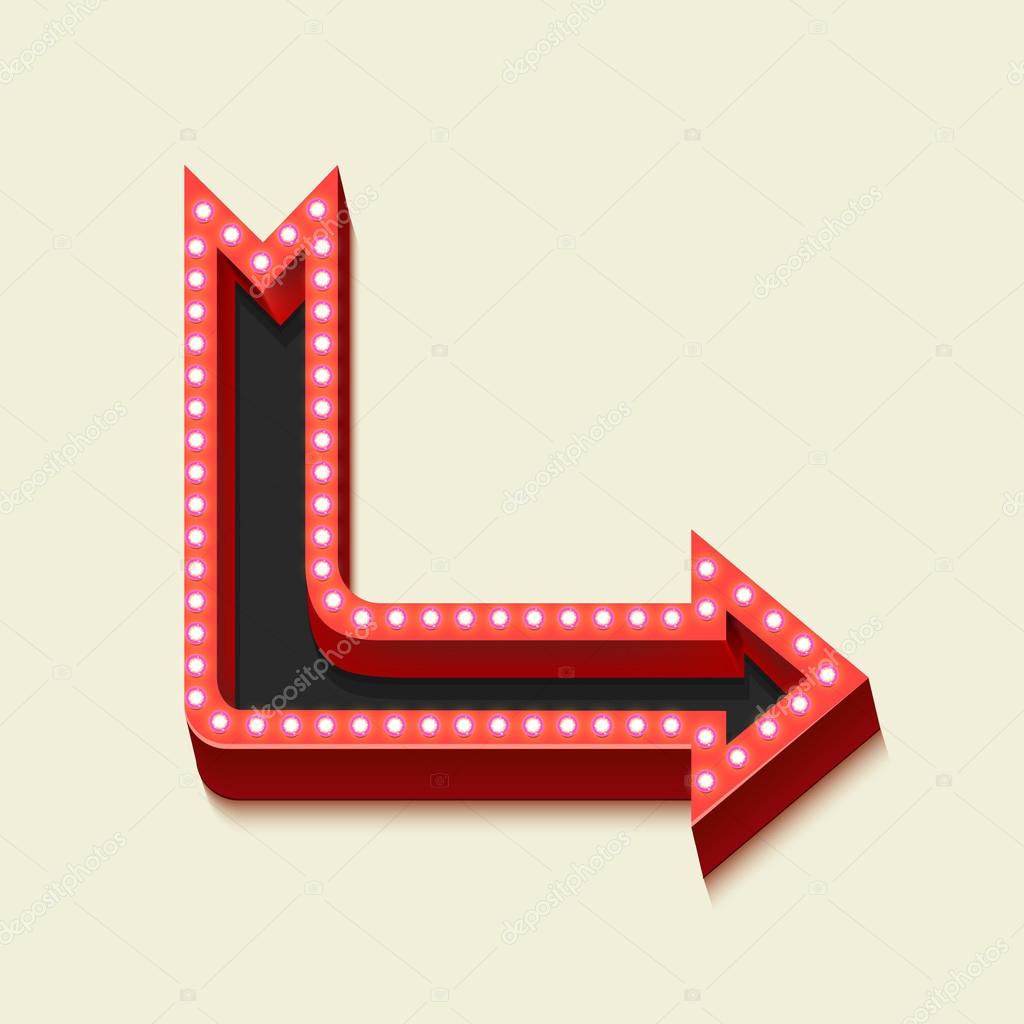 Vintage red arrow with glowing lights Stock Vector Image by ©Sabelskaya ...