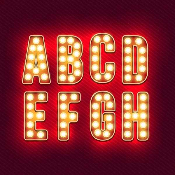 Letra teatro luces imágenes de stock de arte vectorial | Depositphotos