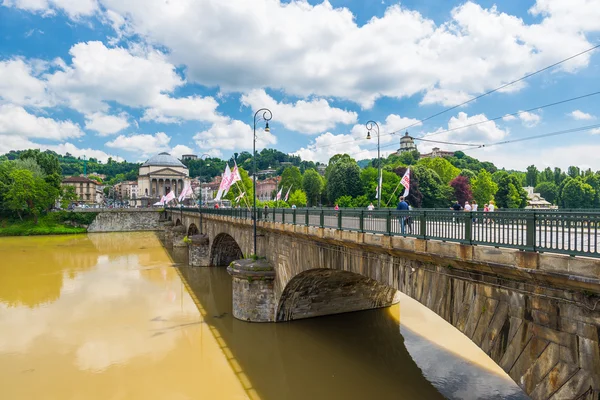 City view of Torino (Turin, Italy) by daylight in spring season. "Monte ...