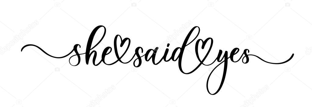 She said yes Vector Art Stock Images | Depositphotos