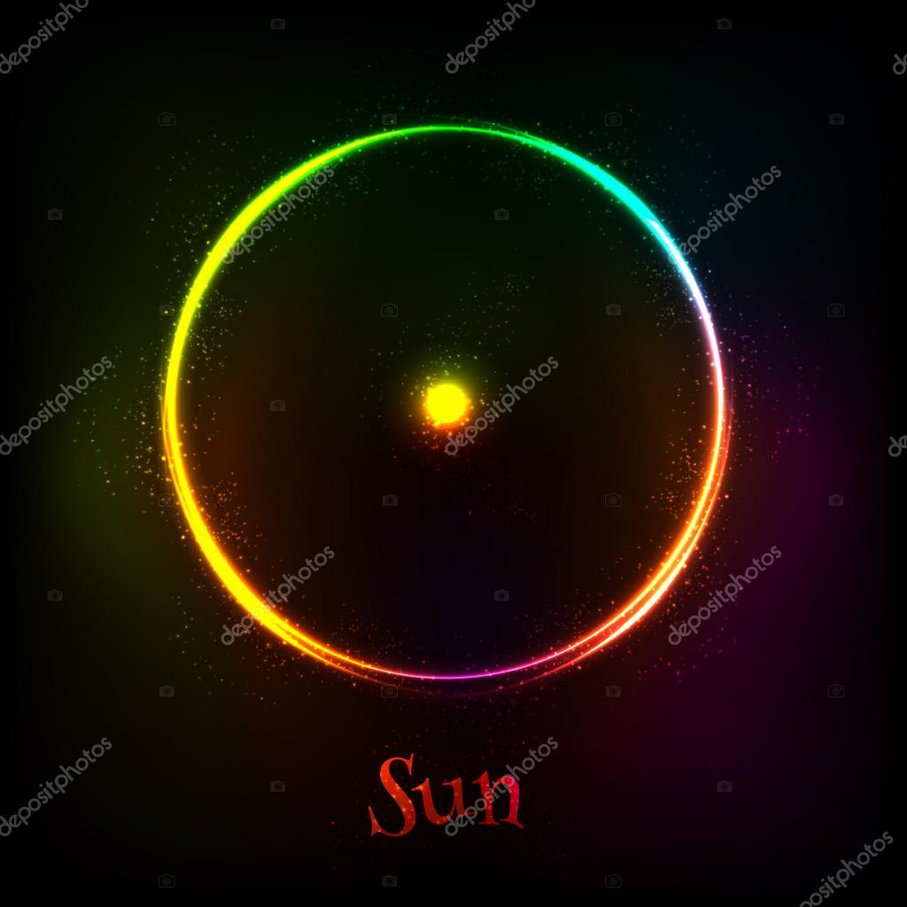 Shining neon light Sun astrological symbol Stock Vector Image by ©art ...