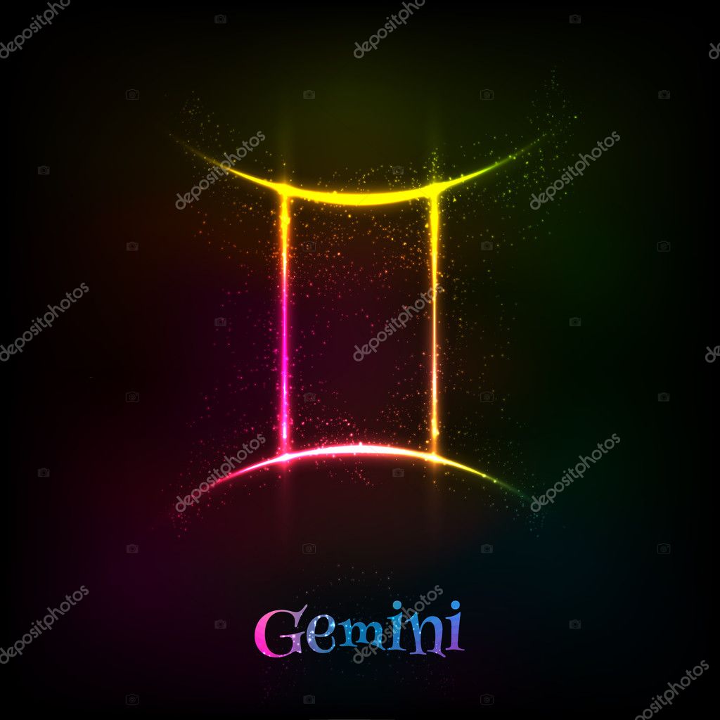 Shining neon zodiac Gemini vector symbol Stock Vector by ©art_of_sun ...