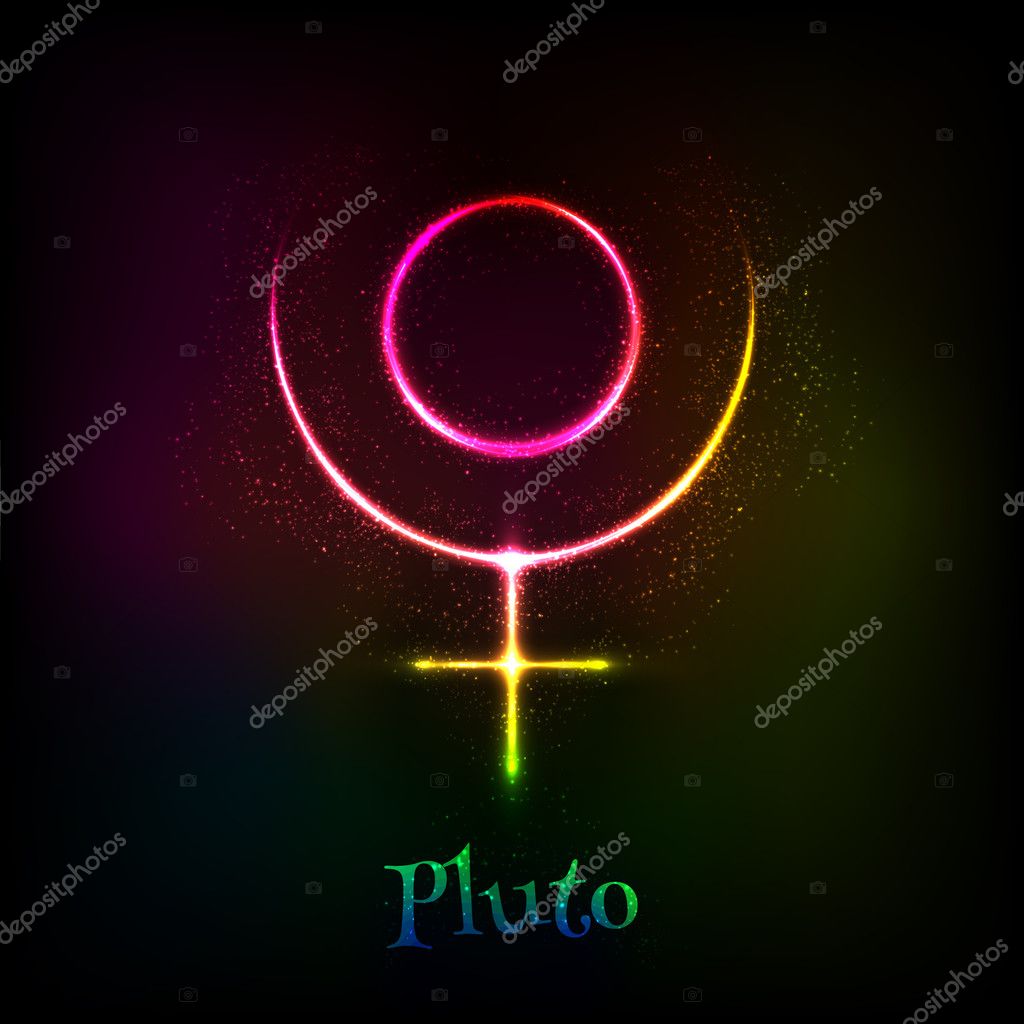 Shining neon zodiac Pluto vector symbol Stock Vector Image by ©art_of ...