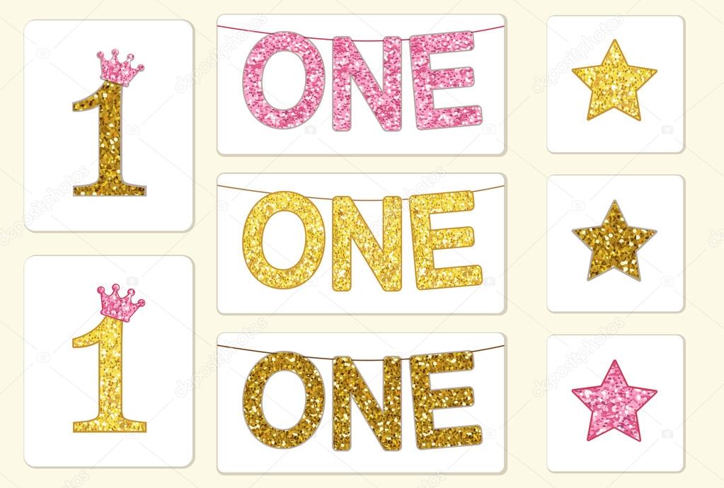 First birthday elements Stock Vector Image by ©IShkrabal #115215942