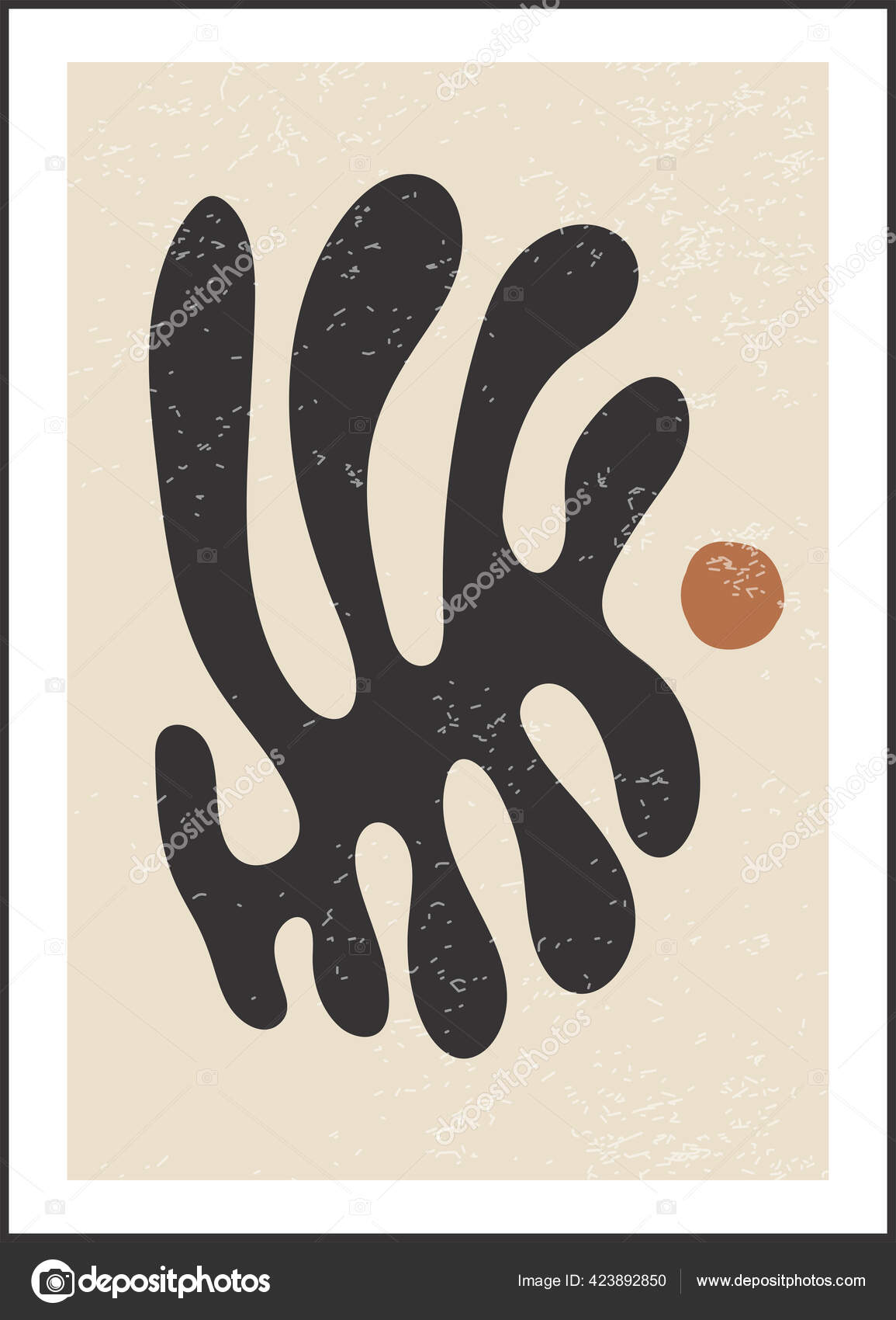 Matisse inspired contemporary collage wall art with abstract organic ...