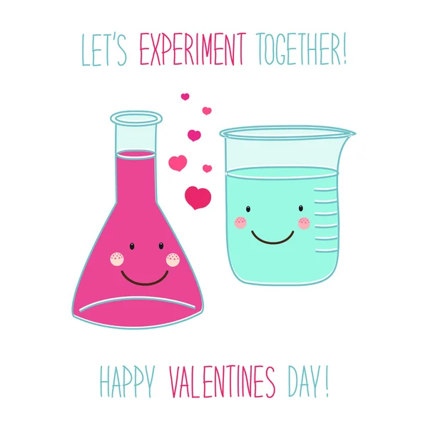 Valentines Day card with laboratory tubes — Stock Vector © IShkrabal ...