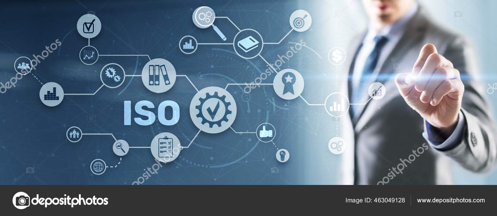 Concepto de certificación ISO control de calidad estándar. Norma ...