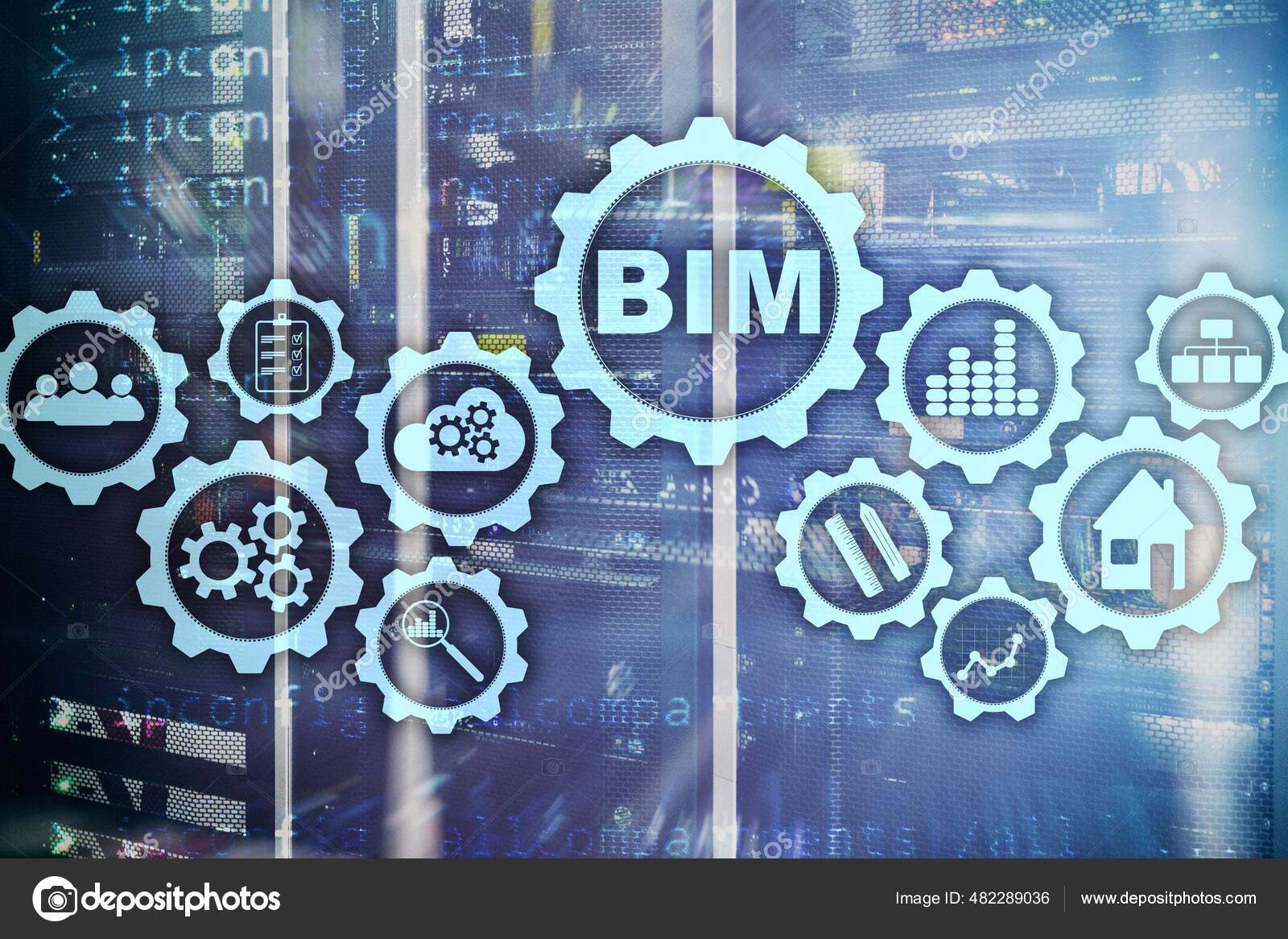 Building Information Modeling Bim Virtual Screen Server Data Center ...