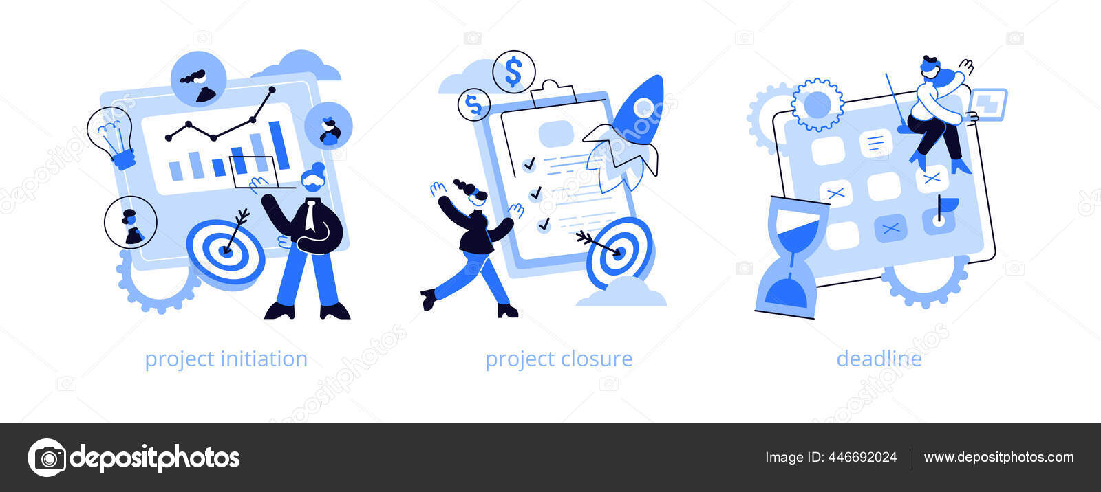 Project Lifecycle Abstrak Konsep Vektor Set Ilustrasi Proyek Vektor
