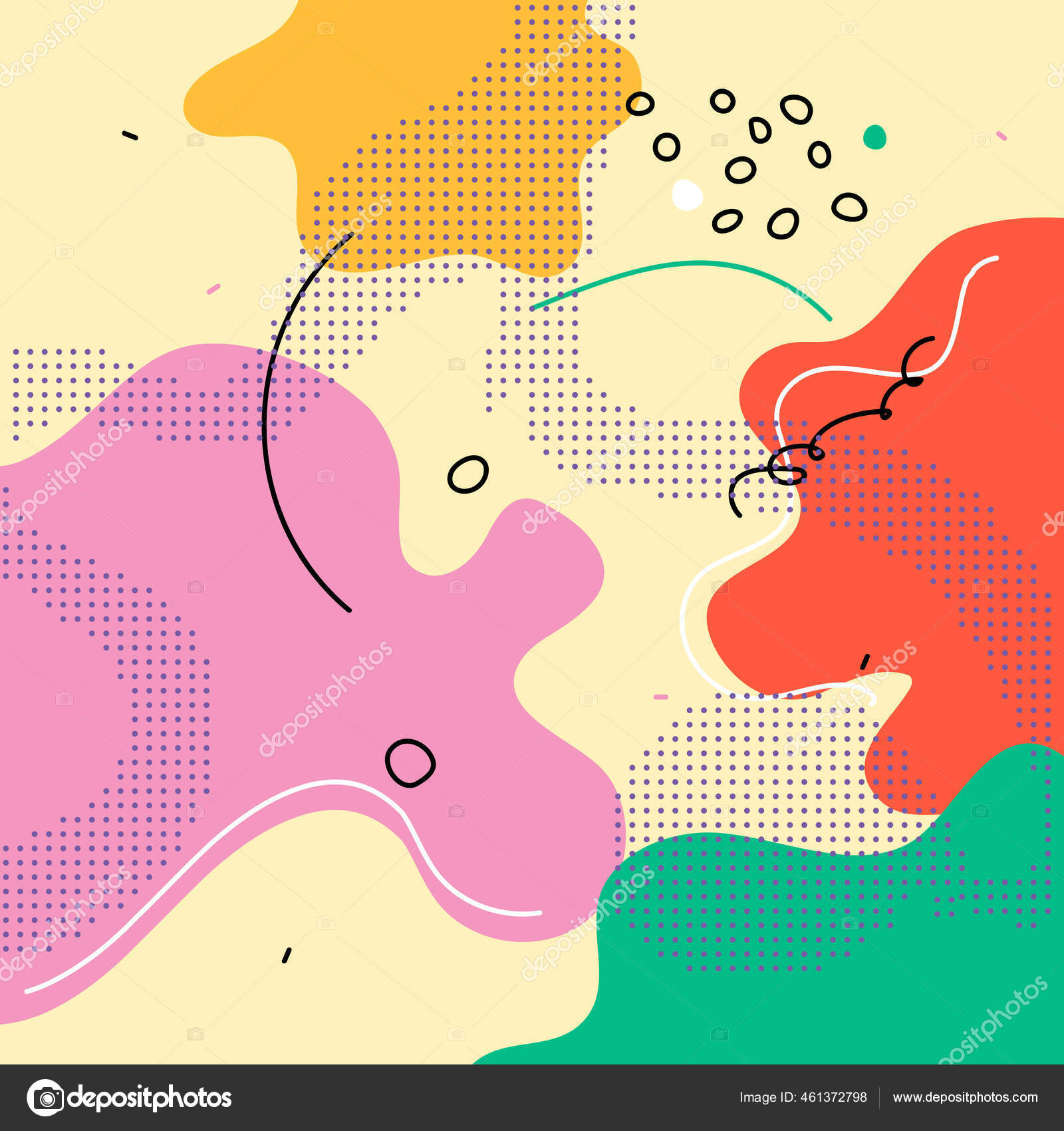 Funny hand drawn abstract prints on yellow background Stock Vector ...