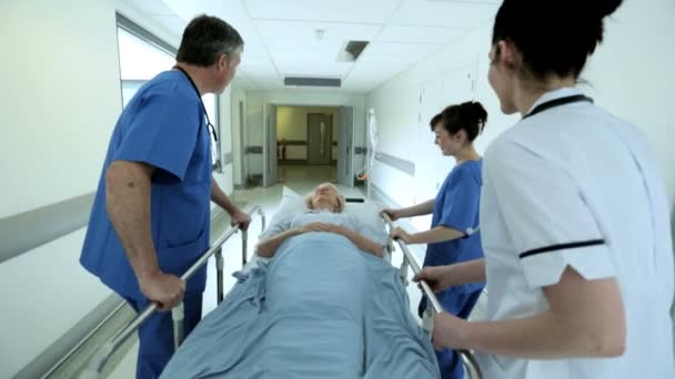 Hospital Patient Ward Transfer Hospital Bed Slow Motion — Stock Video ...
