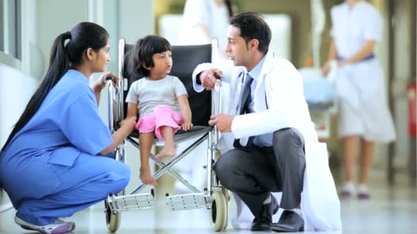 Asian Indian Nurse Paediatrician Little Ethnic Girl Hospital Wheelchair ...