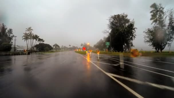 Driving Tropical rain storm Hurricane Hilo — Stock Video © Spotmatik ...