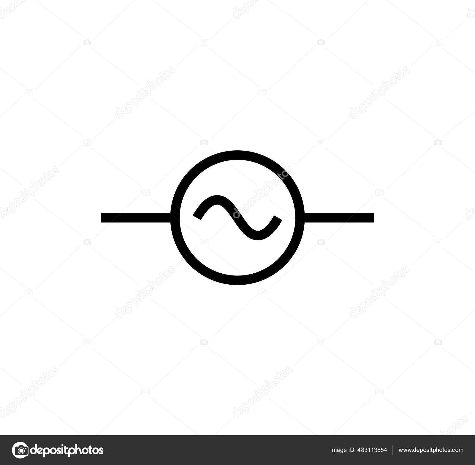 Alternating Current Symbol Voltage Source Stock Vector Image by ...