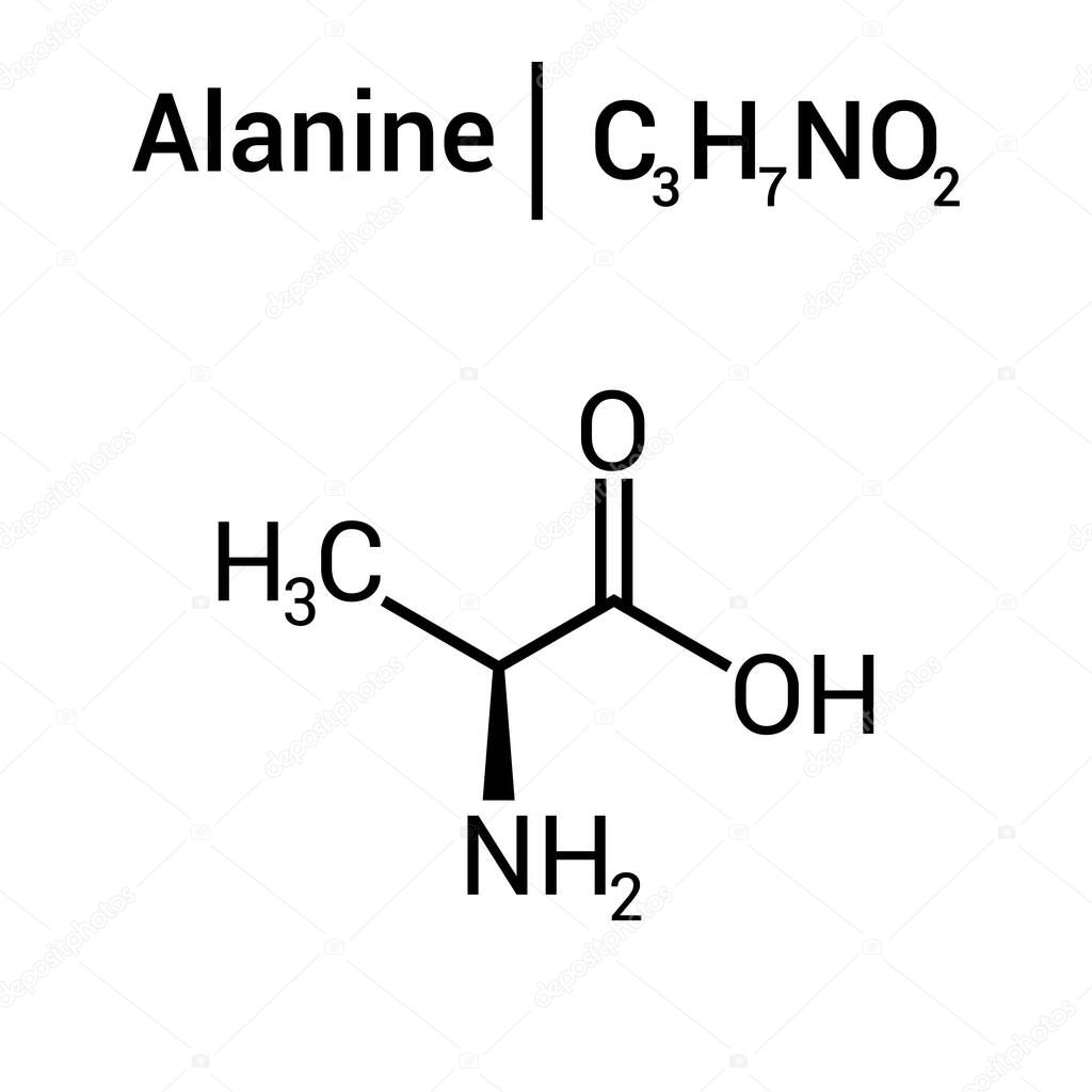 estructura qu mica de la alanina (C3H7NO2) 2024