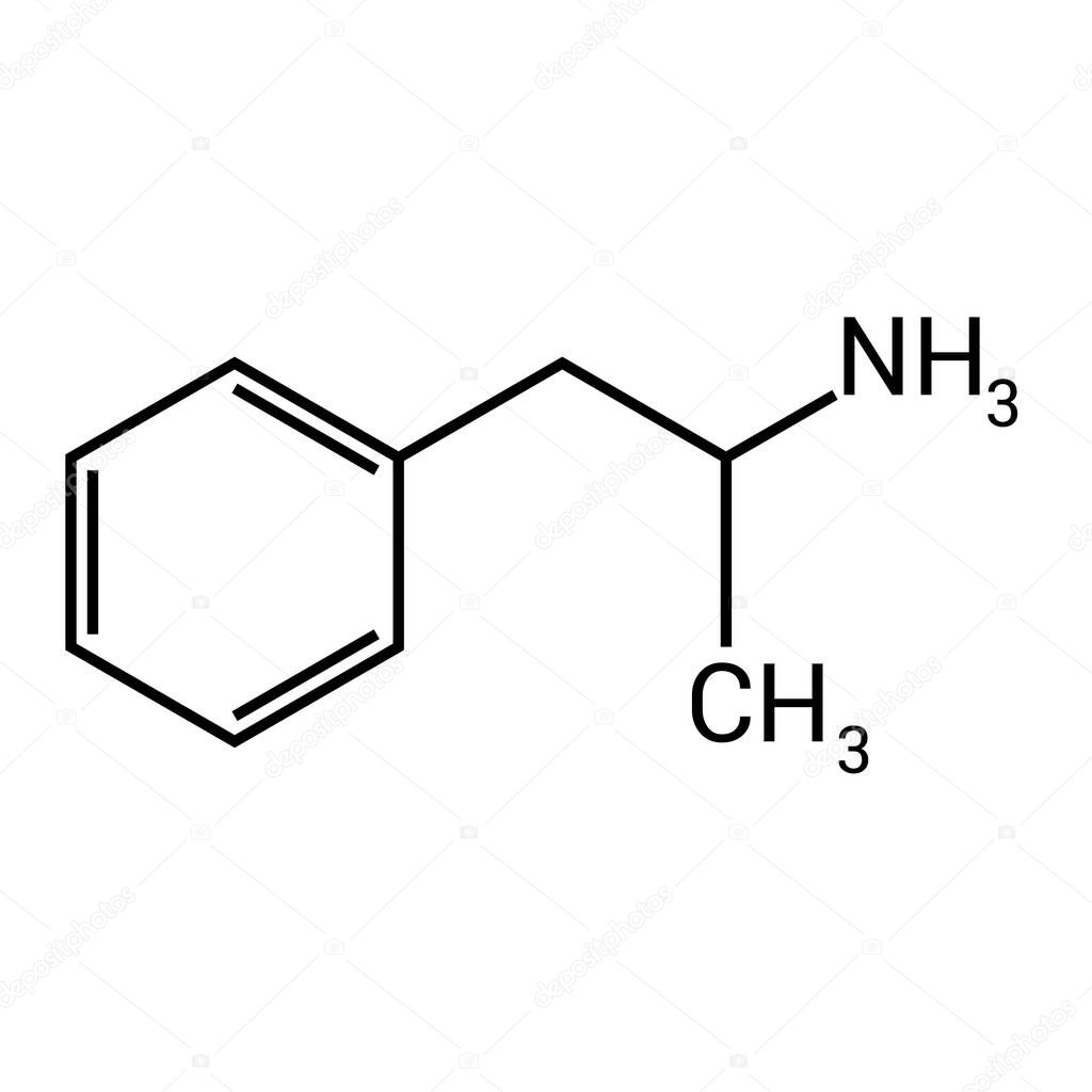 estructura química de la anfetamina (C9H13N) 2024
