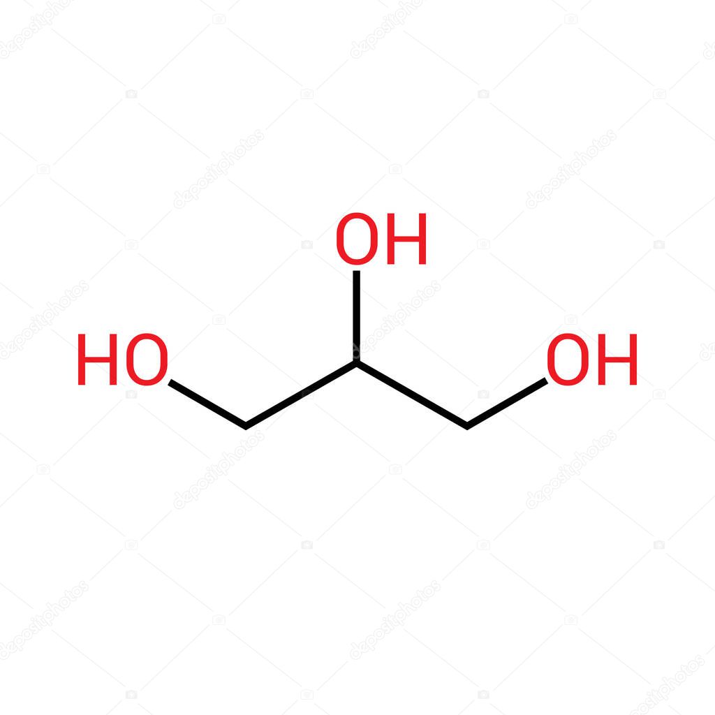 estructura química de glicerol o glicerina o glicerina (C3H8O3) 2023