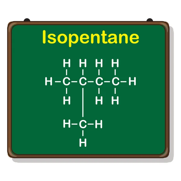 estructura química de pentano (C5H12) en tablero verde 2023
