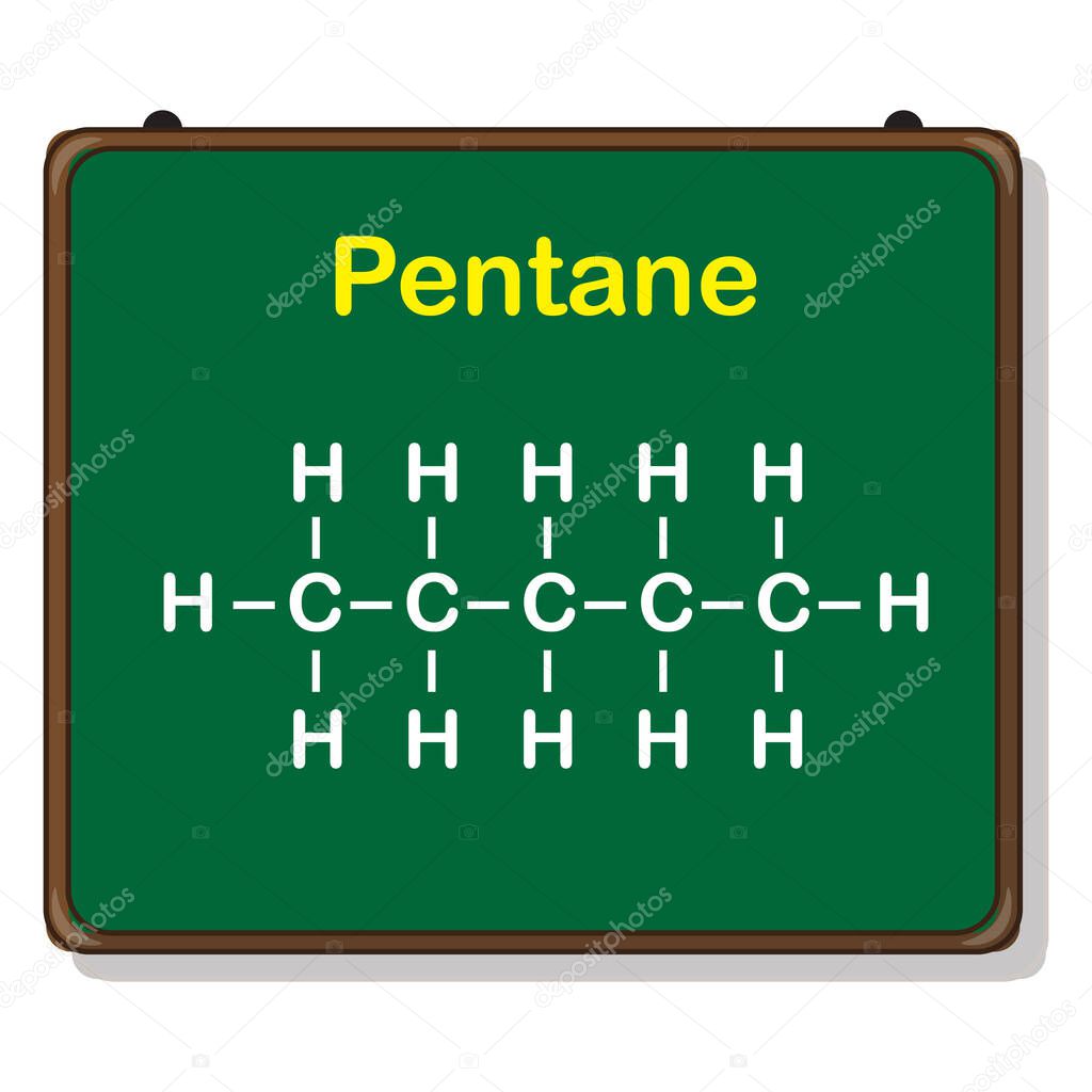 estructura química de pentano (C5H12) en tablero verde 2023 estructura química de pentano (C5H12) en tablero verde 2023