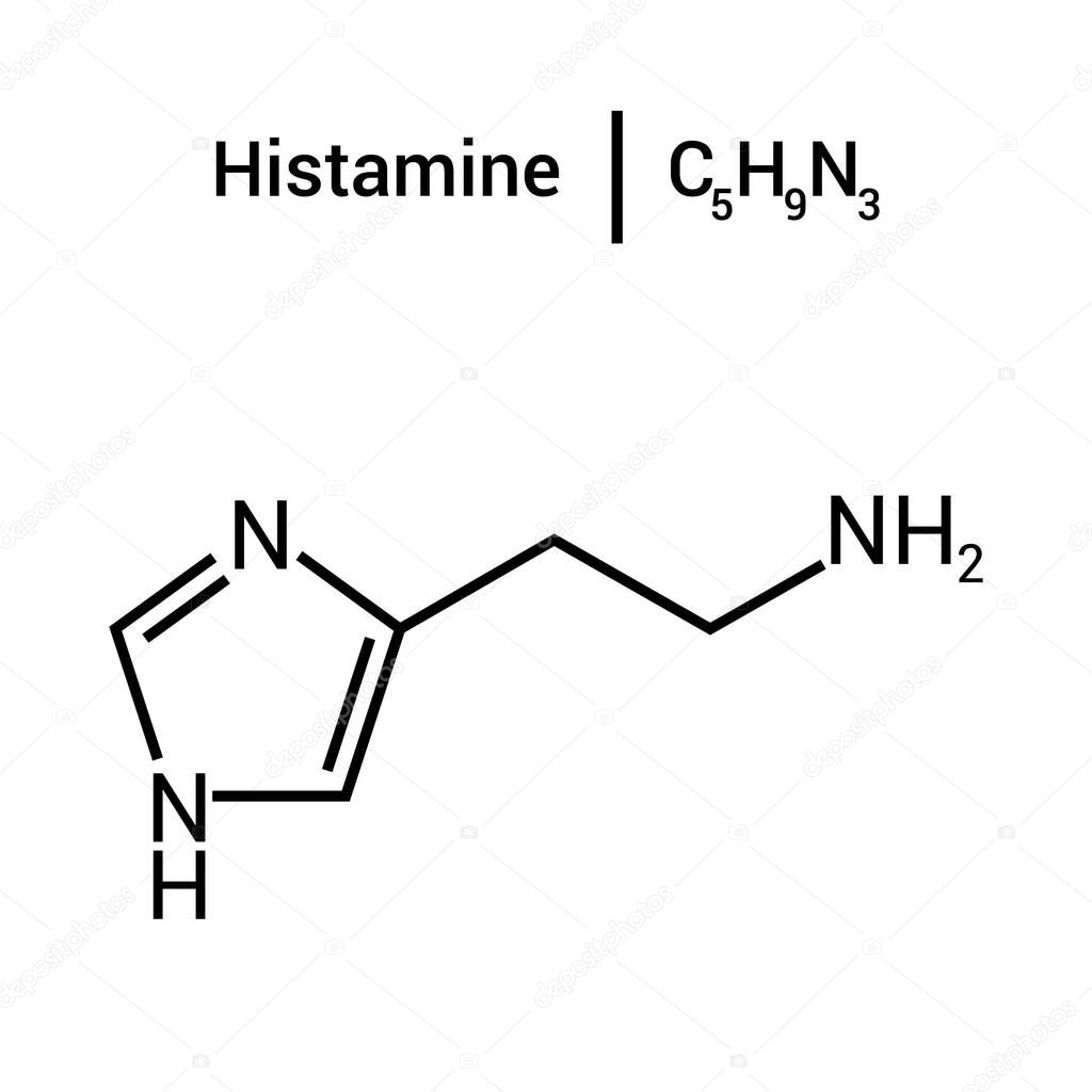 estructura química de la histamina (C5H9N3) 2023