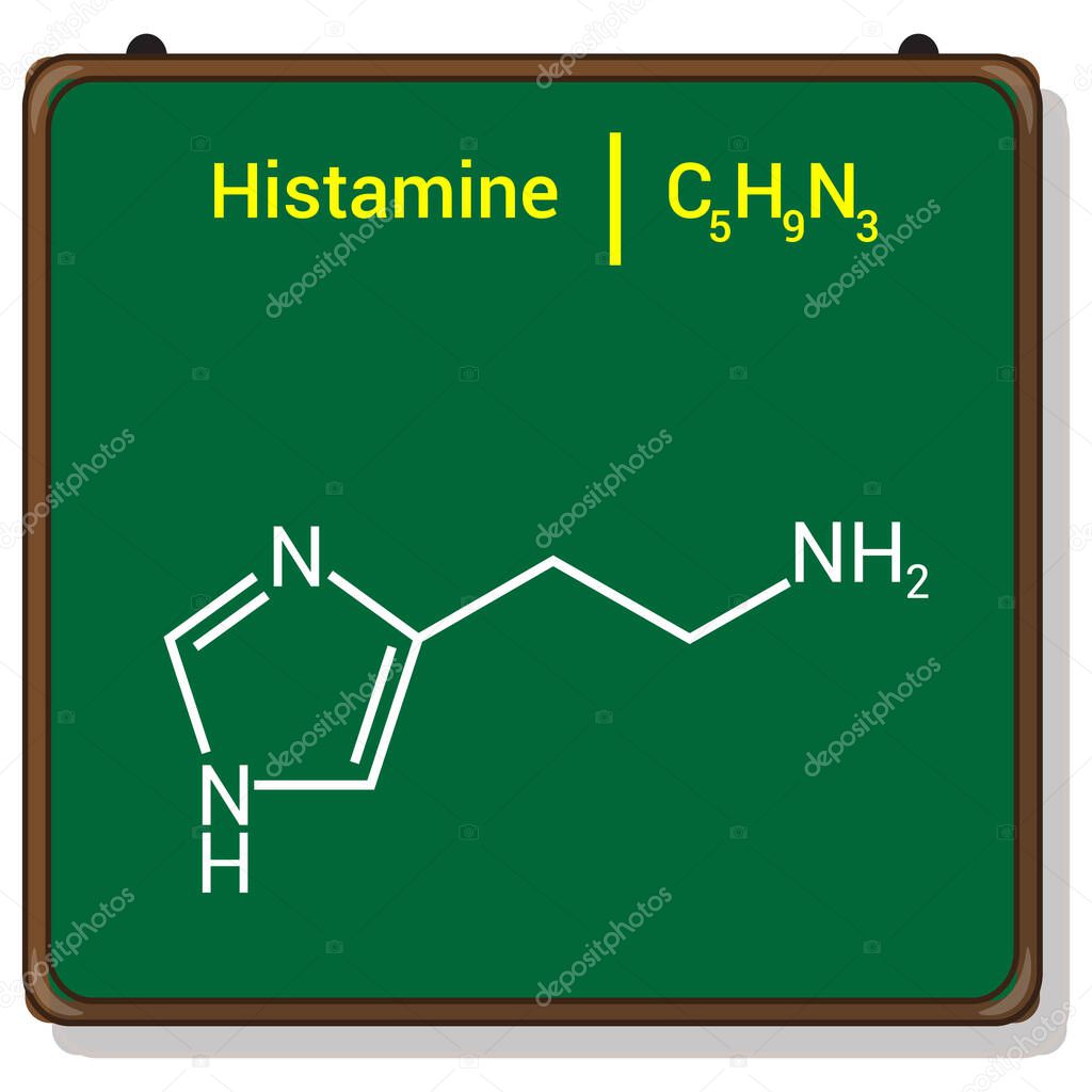 estructura química de la histamina (C5H9N3) 2023