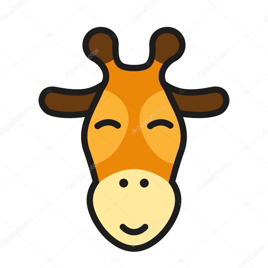 Cute Giraffe Head Vector