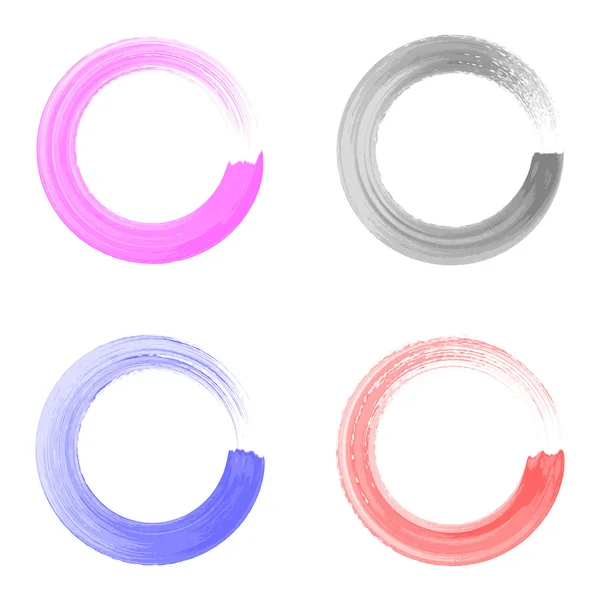 Colorful vector watercolor circle brush strokes Stock Vector Image by ...