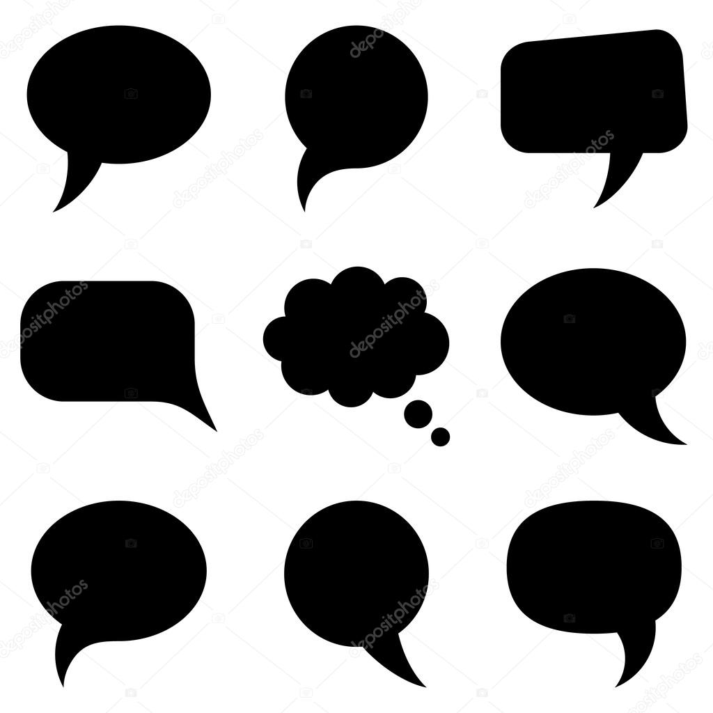 Black speech bubbles collection Stock Vector by ©blumer-1979 112202808