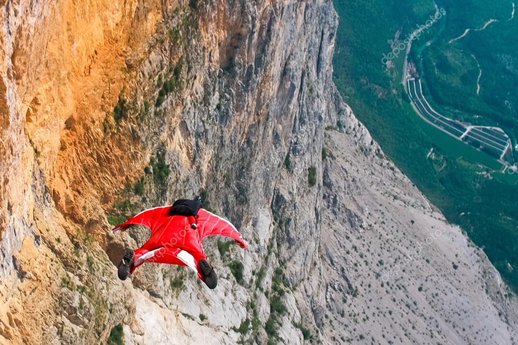 Base Jumping Off Of Mountain