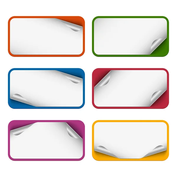 Set of colored blank rectangle stickers Stock Vector Image by ©Plisman ...