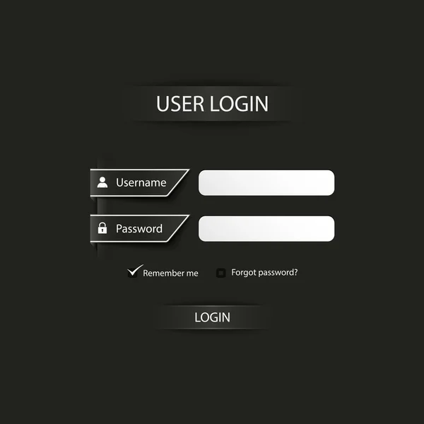 Login Web Dark Design Screen Template Vector Eps Stock Vector by ...