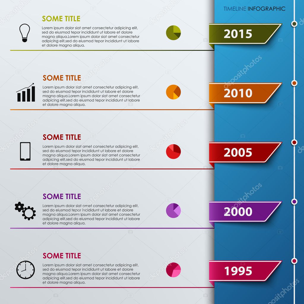 Timel información gráfica con plantilla de pestañas de colores 2022