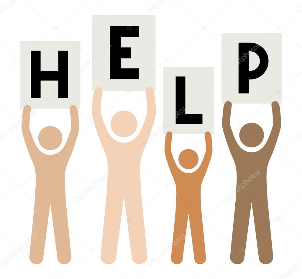 Grupo de personas pidiendo ayuda — Archivo Imágenes Vectoriales ...
